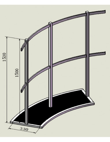 Curved Double Clothing Rack with Hang Rails - Lazziano Clothing Display ...